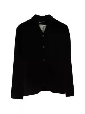 Apuntob Single-breasted Velvet Blazer - Black