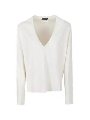 TOM FORD V-neck Drop-shoulder Sweater - Neutrals