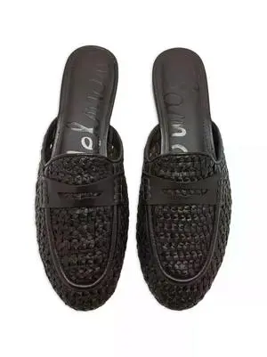 Sam Edelman Tullie Penny-strap Woven Flat Mules - Brown