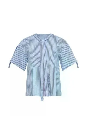 3.1 Phillip Lim Striped Tie-neck Top - Blue