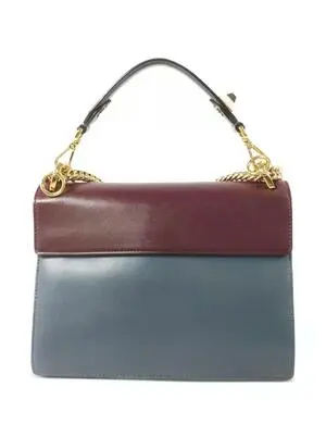 Fendi Kan I Leather Shoulder Bag - Grey