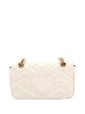 Gucci 2016-2026 Small Gg Marmont Matelasse Leather Shoulder Bag - White