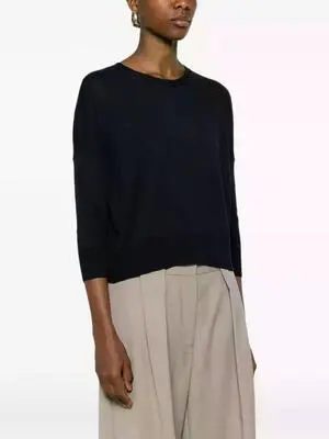 BASE MILANO Fine-knit Drop-shoulder Sweater