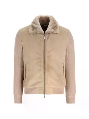 MOORER Campiglio-cab Suede-panelled Bomber Jacket