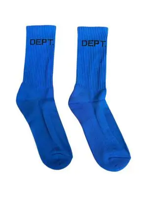 GALLERY DEPT. Logo-intarsia Ribbed Socks - Blue