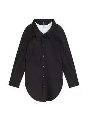 Liviana Conti Layered Curved-hem Shirt And Tank Top - Black