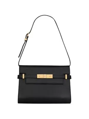 SAINT LAURENT Small Manhattan Flap Leather Tote Bag
