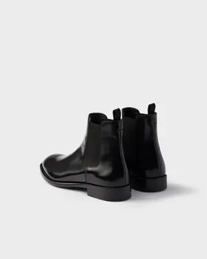 Prada Brushed Leather Chelsea Boots