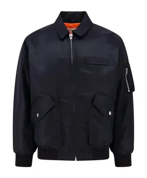 Celine Bomber Jacket In Nylon Twill - Black