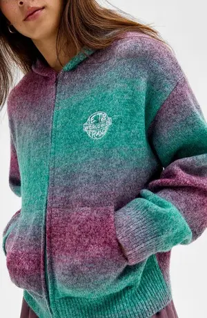 IETS FRANS Spacedye Stripe Zip Cardigan - Multi