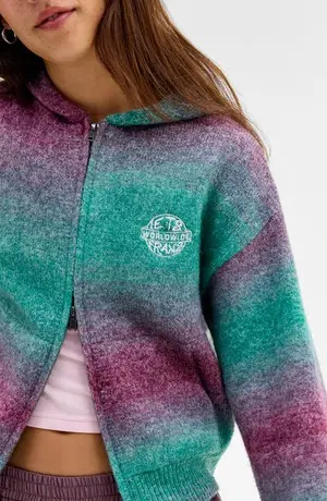 IETS FRANS Spacedye Stripe Zip Cardigan