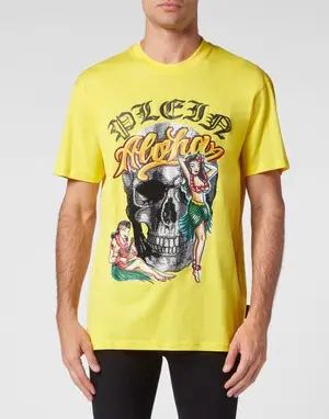 Philipp Plein T-shirt Round Neck Ss Hawaii - Yellow