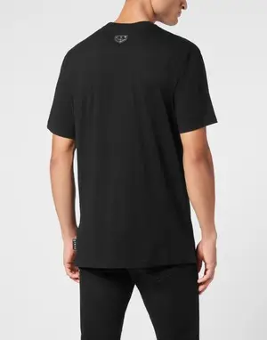 Philipp Plein T-shirt Round Neck Ss Strass Hexagon