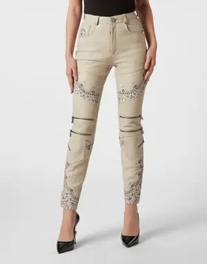 Philipp Plein Leather Trousers Paisley