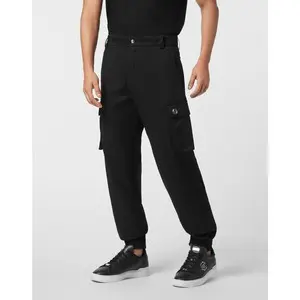 Philipp Plein Straight Cargo Fit Trousers - Black