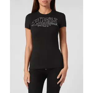Philipp Plein T-shirt Round Neck Sexy Pure Fit Crystal - Black