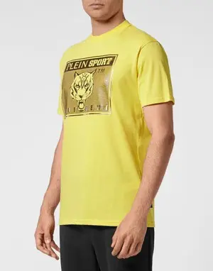PLEIN SPORT T-shirt Round Neck Ss Statement - Yellow