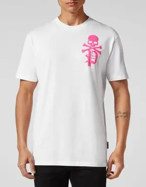 Philipp Plein T-shirt Round Neck Ss Skull&amp;bones - White