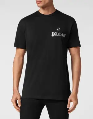 Philipp Plein T-shirt Round Neck Ss With Crystals Skull&amp;bones