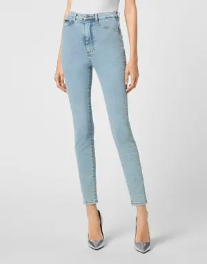 Philipp Plein Denim Super High Waist Jegging Iconic Plein - Icefrost