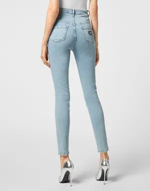 Philipp Plein Denim Super High Waist Jegging Iconic Plein - Icefrost