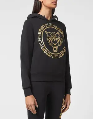 PLEIN SPORT Hooded Sweatshirt Tiger - Black