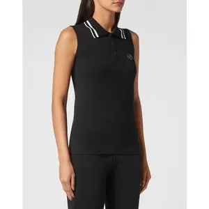 PLEIN SPORT Sleeveless Polo Shirt - Black