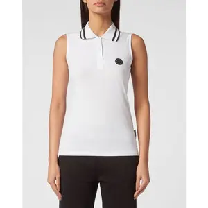 PLEIN SPORT Sleeveless Polo Shirt - White
