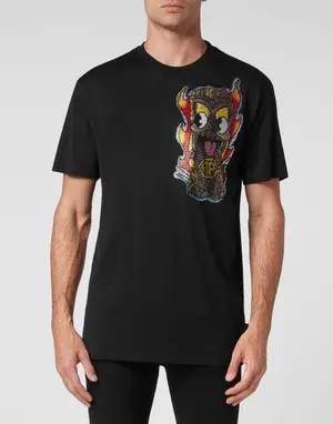 Philipp Plein T-shirt Round Neck Ss Hawaii - Black