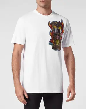 Philipp Plein T-shirt Round Neck Ss Hawaii - White