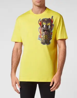 Philipp Plein T-shirt Round Neck Ss Hawaii Men Yellow