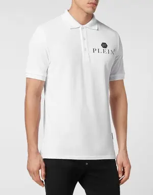 Philipp Plein Slim Fit Polo Shirt Ss Iconic Plein - White