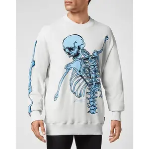 Philipp Plein Sweatshirt Ls Skeleton - Cream