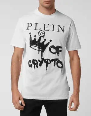 Philipp Plein T-shirt Round Neck Ss With Crystals - White/black