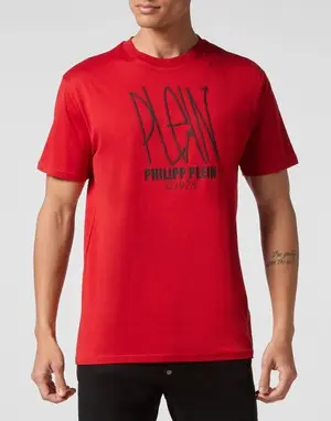 Philipp Plein T-shirt Round Neck Skull - Red