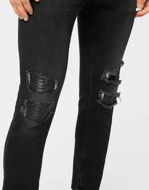 Philipp Plein Denim Trousers Skinny Fit With Python Inserts