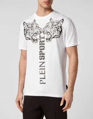 PLEIN SPORT T-shirt Round Neck Ss Tiger - White/black