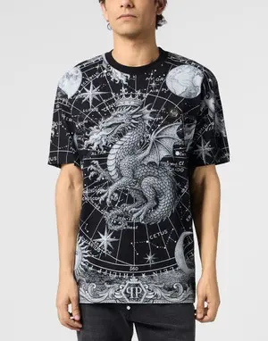 Philipp Plein Round Neck T-shirt All-over Zodiac - Black
