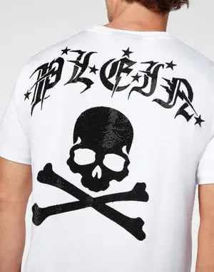 Philipp Plein T-shirt Round Neck Gothic Plein - White
