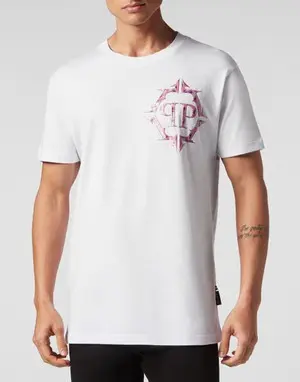 Philipp Plein T-shirt Round Neck Ss Chrome - White