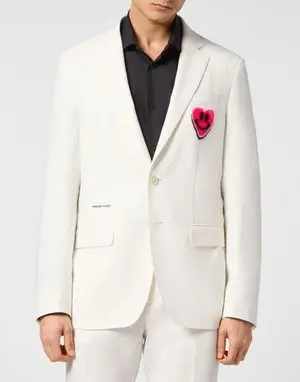 Philipp Plein Blazer With Heart Patch - White