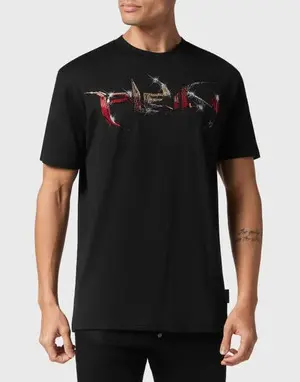 Philipp Plein T-shirt Round Neck Ss Logos - Black