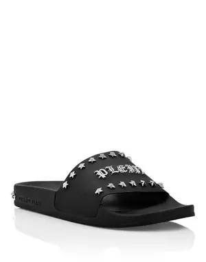Philipp Plein Flat Gummy Sandals Gothic Plein