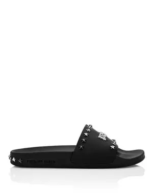 Philipp Plein Flat Gummy Sandals Gothic Plein