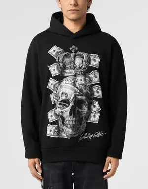 Philipp Plein Hoodie Dollar Skull Stones - Black
