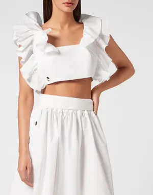 Philipp Plein Volant Cropped Top
