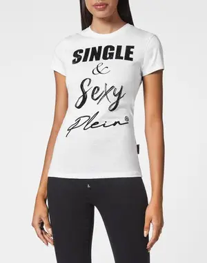 Philipp Plein T-shirt Round Neck Ss Sexy Pure Fit With Crystals - White