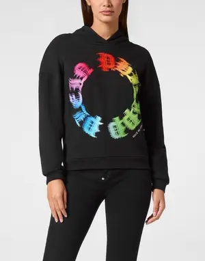 Philipp Plein Hoodie Sweatshirt Reinbow Gothic Plein - Black