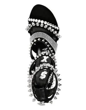 Philipp Plein Suede Sandals Flat Studs