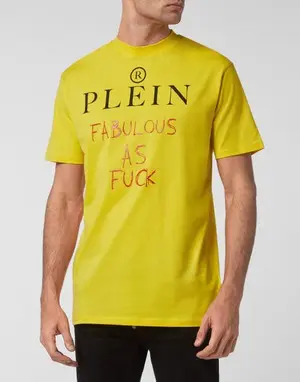 Philipp Plein T-shirt Round Neck Ss - Yellow